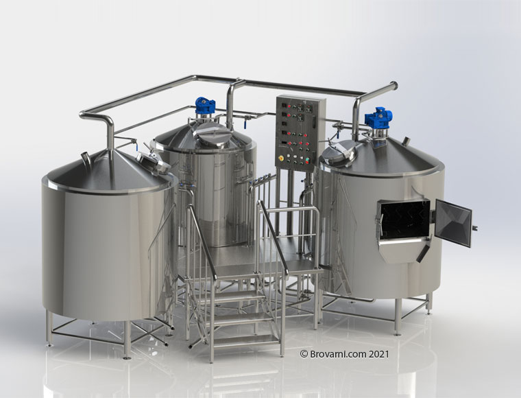 3-units brewhouse 1000 liters per brew